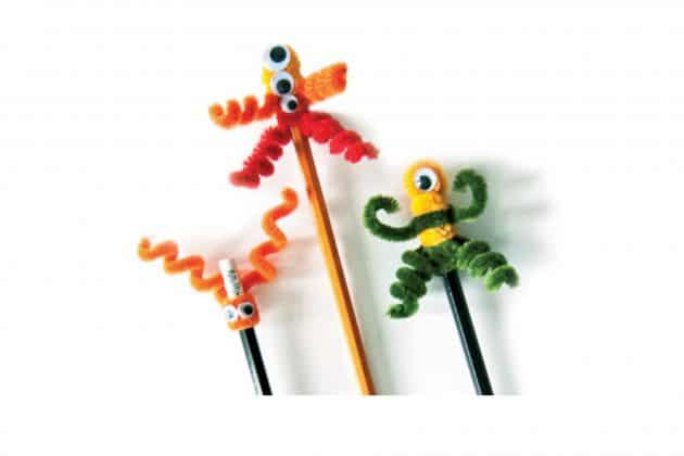 Pipe cleaner pencil toppers