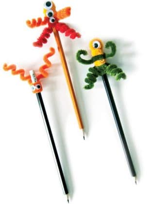 Pipe cleaner pencil toppers