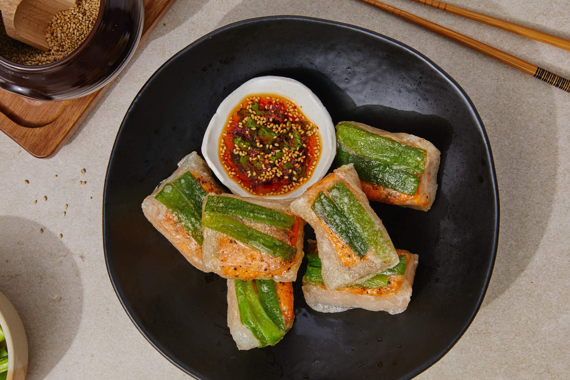 Crispy Salmon Rice Paper Bites
